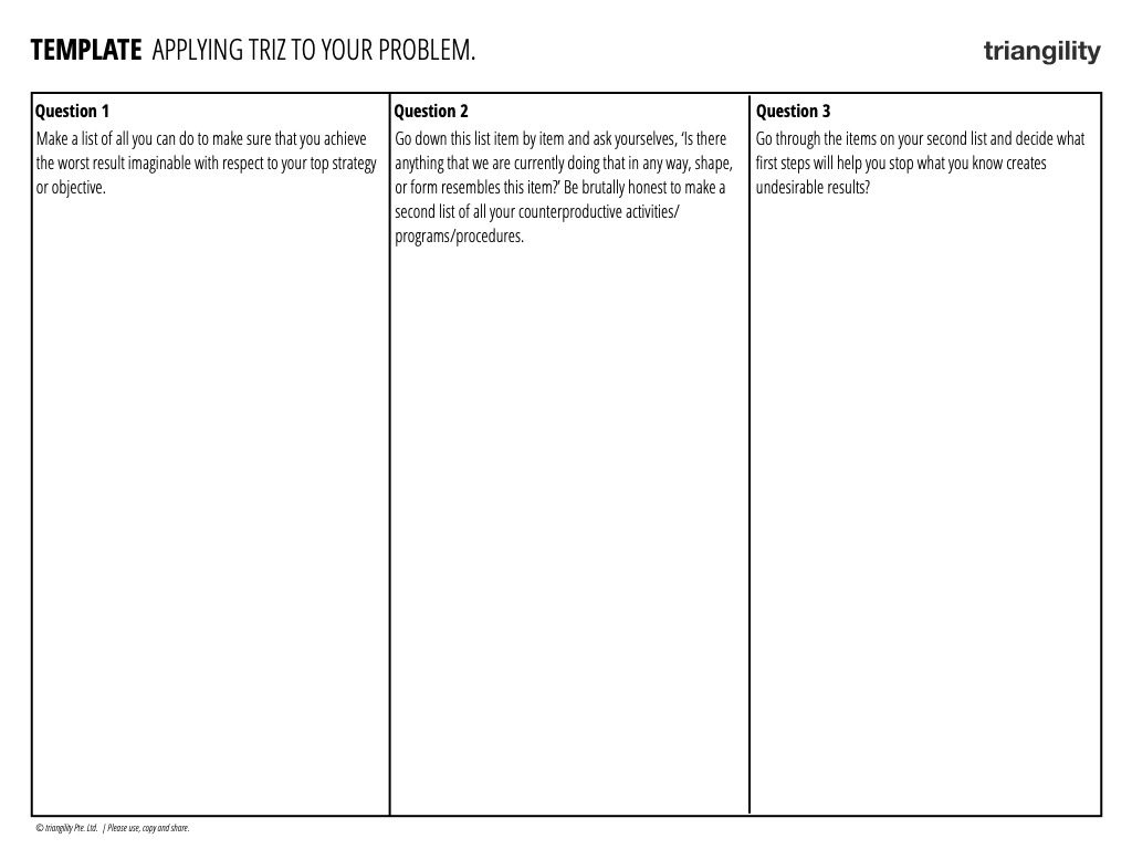 Template Creative Problem Solving With TRIZ Triangility